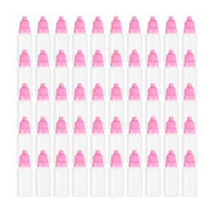 patikil 15ml liquid dropper bottle, 50 pack pe squeezable dropping eye dropper container with pp cap for home travel, pink