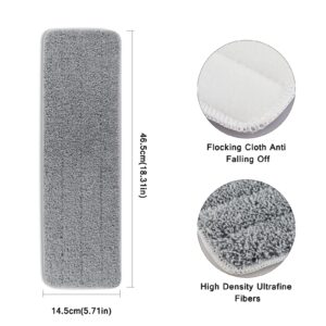 Microfiber Replacement Mop Pad：18 Inches Mop Pad for Rubbermaid Commercial Mop Head - Use Wet & Dry Home & Commercial Cleaning Refills - Reusable Floor Mop Pads