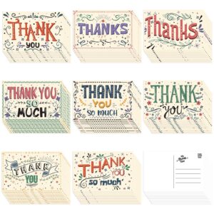 junkin 80 pack thank you postcards thanks blank note postcards retro appreciation cards greeting cards assorted cards for employee teacher adults team volunteers, 4 x 6 inch