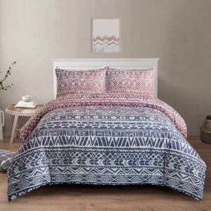 style quarters 3pcs boho duvet cover queen pink and blue includes 1 duvet cover + 2 shams gradient boho duvet cover