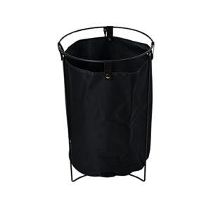 household essentials metal wire frame laundry hamper with removable canvas bag, black