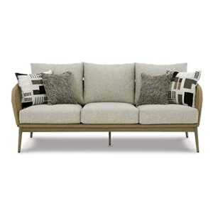 Signature Design by Ashley Swiss Valley Bohemian Outdoor Sofa with Cushion, Light Brown