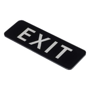 patikil self adhesive exit sign, acrylic 9"x3" waterproof door sticker wall mounting sign for office business hotel, black