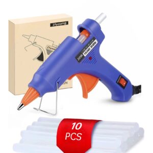 zfyoung mini hot glue gun 10pcs glue stick hot glue gun set for quick repair artist diy art home 20w blue