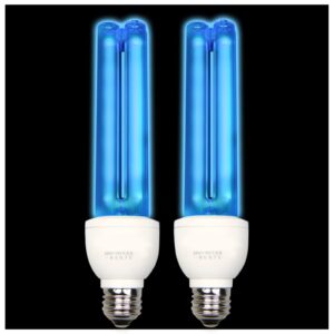 baimnocm 2 pack uv light bulb with ozone 25 watt uvc bulb 185nm/254nm e26 2 count