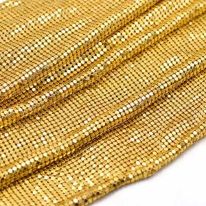 45x150cm sparkly metal mesh fabric chainmail jewelry dress craft bag making (gold)