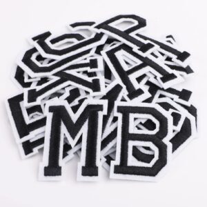 iron on letters, 52 pcs letter patches with ironed adhesive, decorate iron on letter patches, alphabet embroidered patch a-z for t-shirts, jeans, jackets, socks, bags, diy accessories etc (black)…