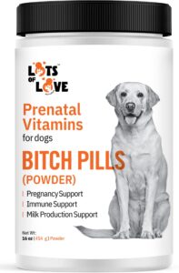 bitch pills (powder form) - prenatal vitamins for dogs (earlier thomas pet) - folic acid, b12, calcium - pregnant dog supplies (liver, 1 pound)