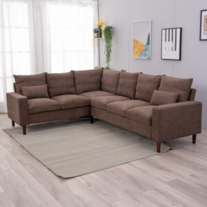 panana sectional sofa 5 seater convertible sectional sofa couch l shaped couch sofa (browm)