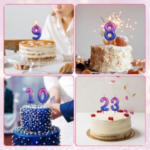 2.4in Birthday Candle, Purple Blue Gradient Number Birthday Candles for Cake Number Candle Decoration for Kids Adults Birthday Party Wedding Anniversary Graduation Ceremony (9)