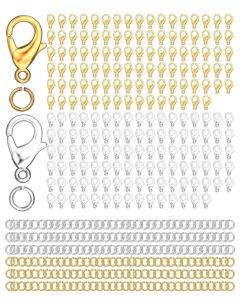 700 pieces lobster claw clasps and open jump rings set,lobster clasps for jewelry making necklace clasp bracelet jewelry clasps for women