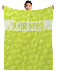 personalized tennis blanket with text name custom tennis throw blanket for girls boys tennis themed gifts tennis fleece blanket lightweight, soft, comfortable, warm