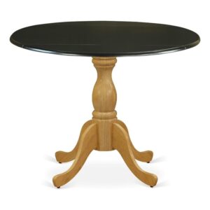 east west furniture dst-bok-tp dublin dining room table - a round kitchen table top with dropleaf & pedestal base, 42x42 inch, multi-color