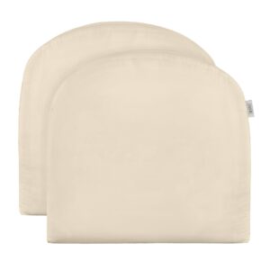 RSH DECOR: Foam U-Shape Wicker Seat Cushions Set of 2 | 19” x 19” | Water-Resistant Spun Fabric | Outdoor Chair Cushions for Patio Furniture | Ivory (Cream, Natural)