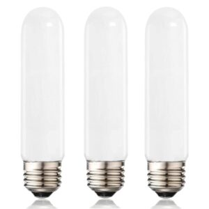 xininsun t10 led bulb, dimmable t10 frosted led light bulbs,8w led tube bulbs, 60-75 watt equivalent,2700k warm white,e26 base bulb for desk lamp,bathroom,cabinet display...milk white-3 pack