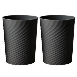 holtphili small bathroom trash can 1.8 gallon wastebasket recycling bin for bedroom office kitchen (black,2 pack)