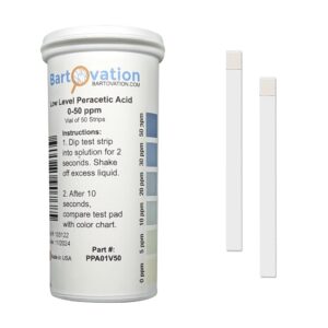 peracetic acid test strips, 0-50 ppm [vial of 50 strips]