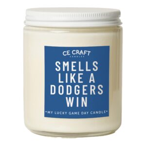 ce craft - smells like a dodgers win candle - funny birthday gift for him - baseball themed gift - gift for dad, boyfriend - dodgers gift (sugar cookie)