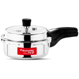 butterfly tez triply stainless steel pressure cooker, olc, 2 liter