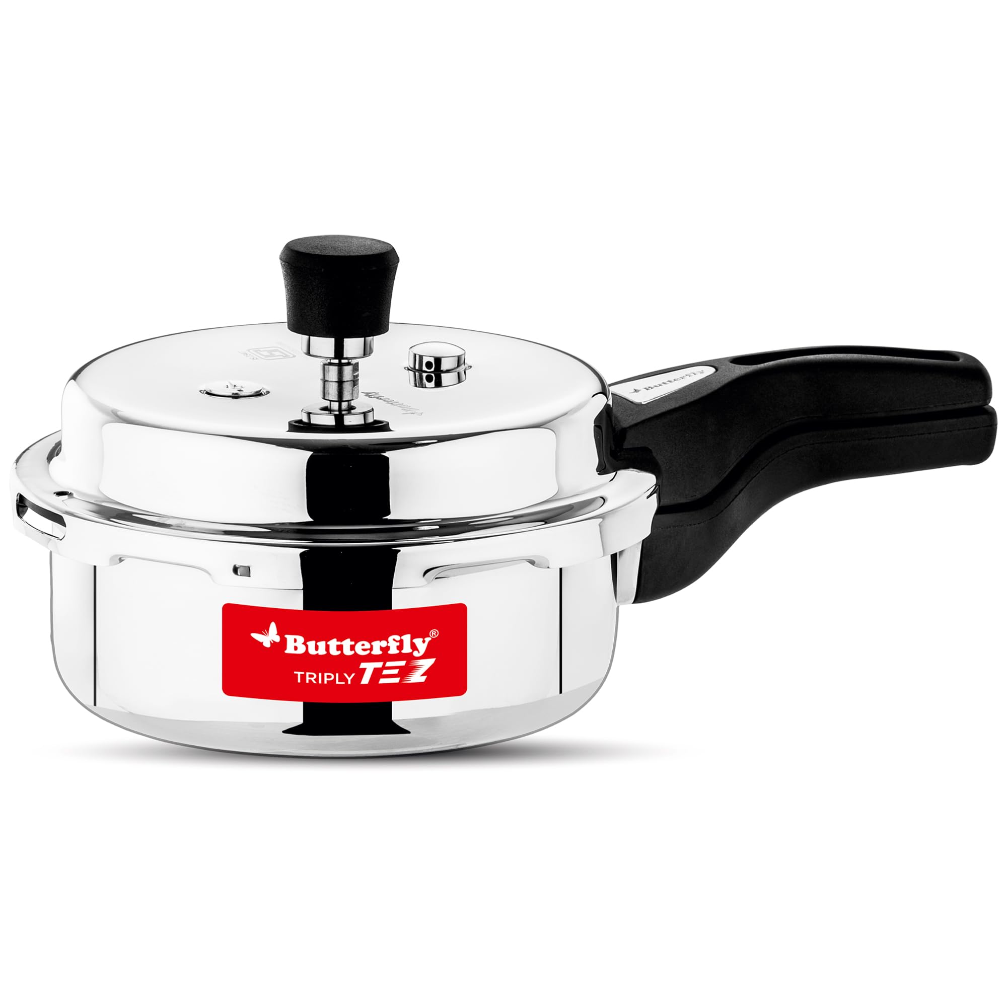 Butterfly Tez Triply Stainless Steel Pressure Cooker, OLC, 2 Liter