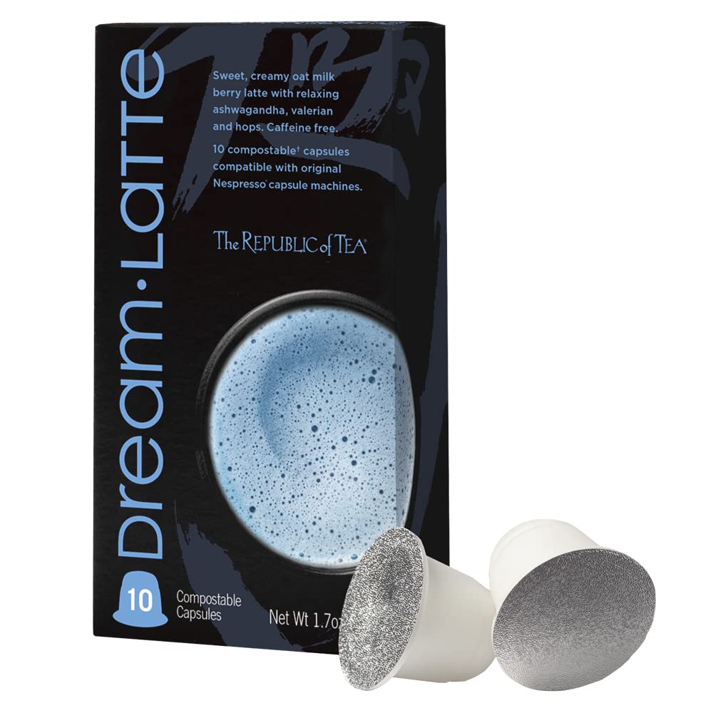 The Republic of Tea – Dream Latte Herbal Tea Latte Capsule-Compatible Recyclable Pods, 10 count, Caffeine Free