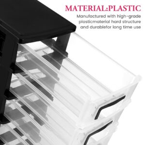 DOITOOL Five- Layer Storage Drawers - Small Portable Plastic Drawers Organizer - Transparent Multifunction Plastic Drawers for Home Office Bedroom（12.34X8.29X5.97in)