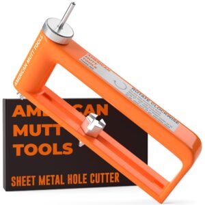 american mutt tools adjustable sheet metal hole cutter – cut 2 – 12" circle holes in 24ga steel and 26ga stainless steel | adjustable hole cutter for metal, duct hole cutter, hvac ductwork hole cutter