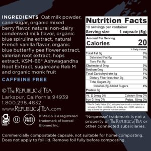 The Republic of Tea – Dream Latte Herbal Tea Latte Capsule-Compatible Recyclable Pods, 10 count, Caffeine Free