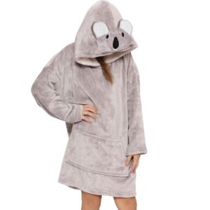 a2z 4 kids girls boys oversized hoodie printed snuggle comfy blanket super - snuggle 950 koala_.kids