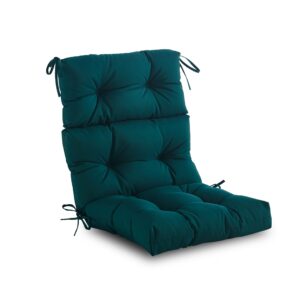 yoozeku outdoor/indoor high back chair cushion,waterproof all-weather stuffed high rebound foam adirondack chair cushion,seat/back chair cushion for outdoor furniture,dark green