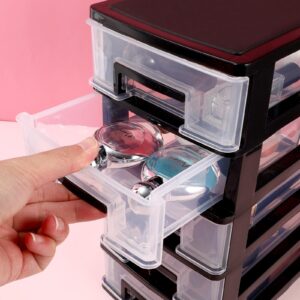 DOITOOL Five- Layer Storage Drawers - Small Portable Plastic Drawers Organizer - Transparent Multifunction Plastic Drawers for Home Office Bedroom（12.34X8.29X5.97in)