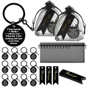 yinkin 36 pcs employee appreciation gifts thank you coworker keychain gifts with organza bags and thank you cards(black)