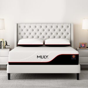 mlily twin xl mattress, manchester united 12 inch memory foam mattress, cool sleep & pressure relief, made in usa, white