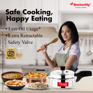 Butterfly Tez Triply Stainless Steel Pressure Cooker, OLC, 2 Liter