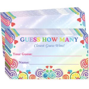 wootile 100 pack candy guessing game cards guess how many kisses game 2 x 3.5 inch guess how many gender games tickets for party bridal shower birthday party games for guests