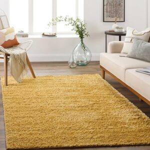 mark&day area rugs, 5x7 vere modern shag bright orange area rug, orange carpet for living room, bedroom or kitchen (5'3" x 7'3")