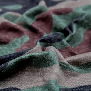 texco inc poly spandex stretch dty camouflage prints fabric, army green brown 2 yards