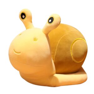 seeneey cute cartoon snail doll plush toy children's birthday gift big snail pillow doll, yellow, 11.8 inches.