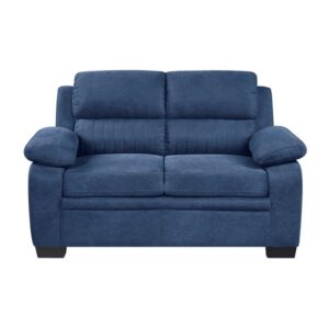 lexicon holleman fabric upholstered love seat in blue color