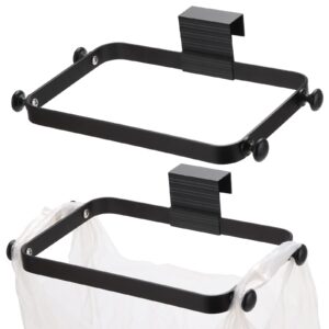 acdesign 2pcs trash bag holder for kitchen cabinets doors,garbage bag holder for office,dorm room,black