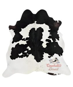 cowhides direct genuine cowhide rug - black & white rug for living room, bedroom & more - authentic cow rug (6’x7’ black & white)