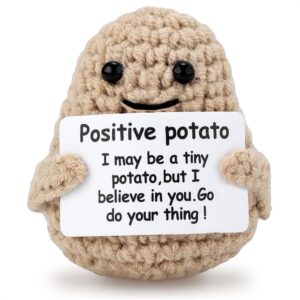 crochet positive potato - emotional support potato positive crochet new years gifts small potatoes emotional support plush crochet potato positive tiny potato toy - positive potato crochet gifts