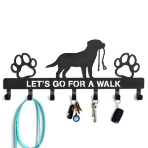 dog leash holder for wall - leash holder wall mount 15"x8" - key holder for wall decorative - key rack gift for dog lovers - dog leash hooks for wall - dog mom gifts for women