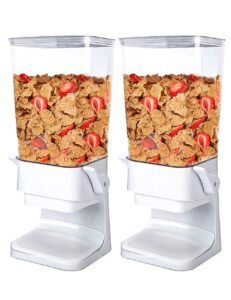 conworld cereal dispenser, cereal containers storage, big cereal dispenser countertop - not easy to crush food, cereal container for pantry organization and storage (white, 2pcs