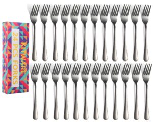 24 pieces black forks silverware, food grade stainless steel dinning forks silverware, 8 inch cutlery flatware forks, metal forks for home kitchen restaurant, handwash recommande- 8in