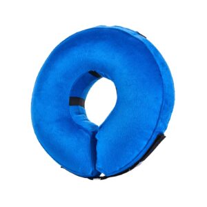 dog cone collar for after surgery - soft dog cones for medium dog and cats- inflatable elizabethan dog cone collar alternative - adjustable recovery collar for pets - blue - medium(neck 9"-12")