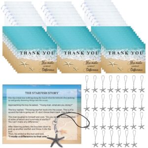 saghom employee appreciation gifts bulk 30 starfish story card thank you gifts for coworkers you make a profound difference appreciation notecards teacher volunteer nurse appreciation gifts(silver)