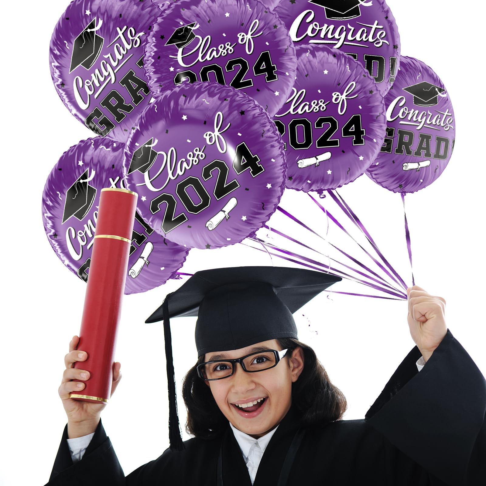 Class of 2025 Graduation Party Supplies & Decorations - 12pcs 18" Congrats Grad Green Balloons Set for Memorable Grad Celebrations