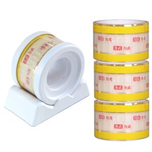 liwute disposable sealing stickers portable easy to tear paste sealing tape take-out drinkware seals cake box shopping bag sealing tape with the base (yellow)