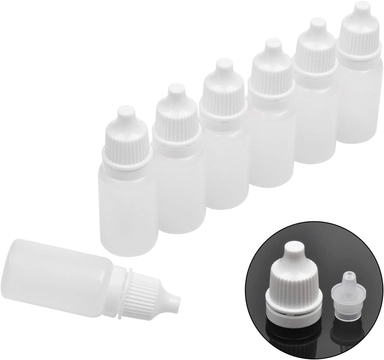 supershop 50 PCS Plastic Dropper Bottle Drop Bottles Empty Squeezable Eye Liquid Essential Oil Squeeze Bottle Small Dropper Refillable Containers with Caps 10ml